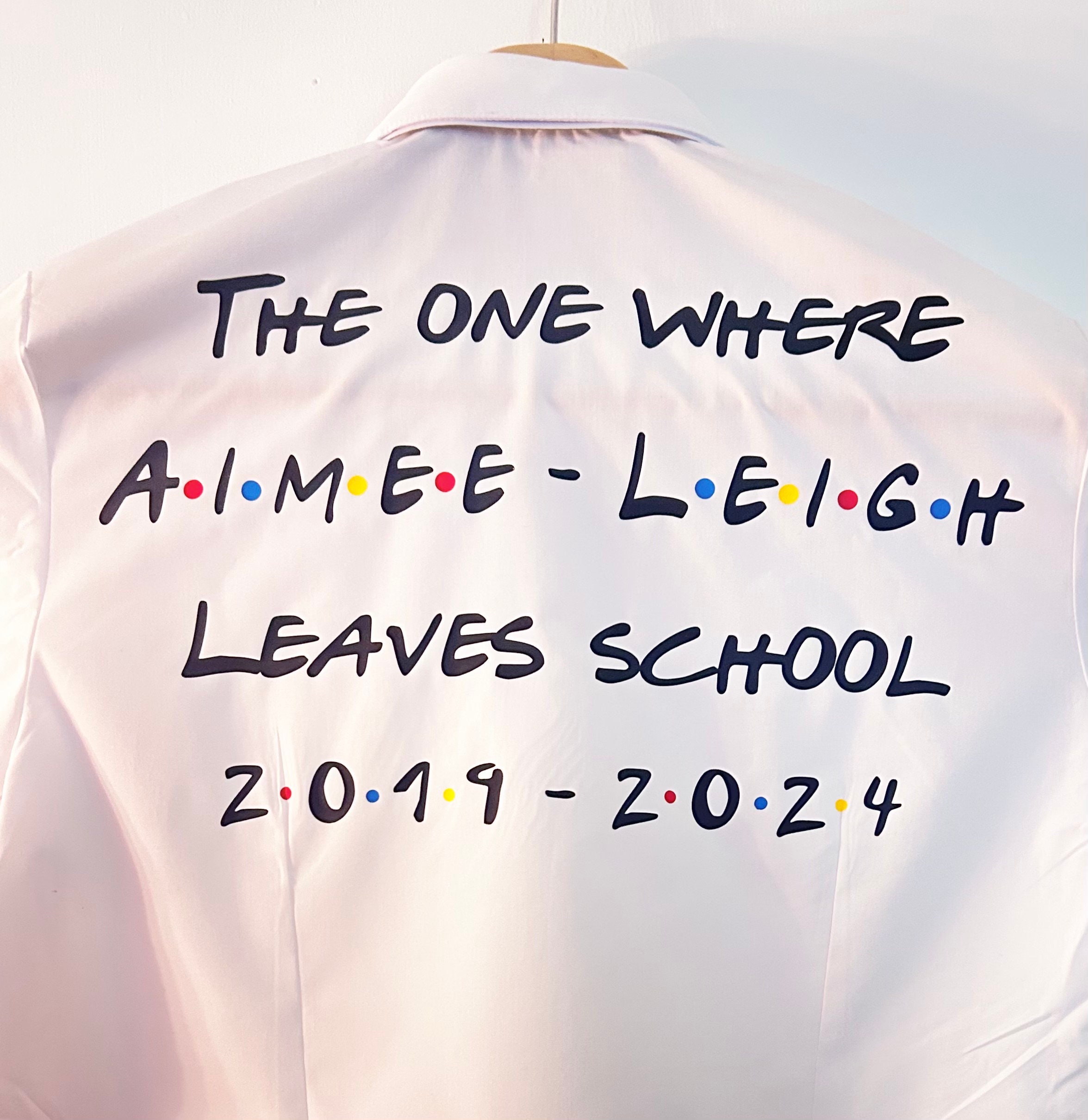 SCHOOL LEAVERS SHIRT ,friends, Keepsake , Glitter , Personalised ...