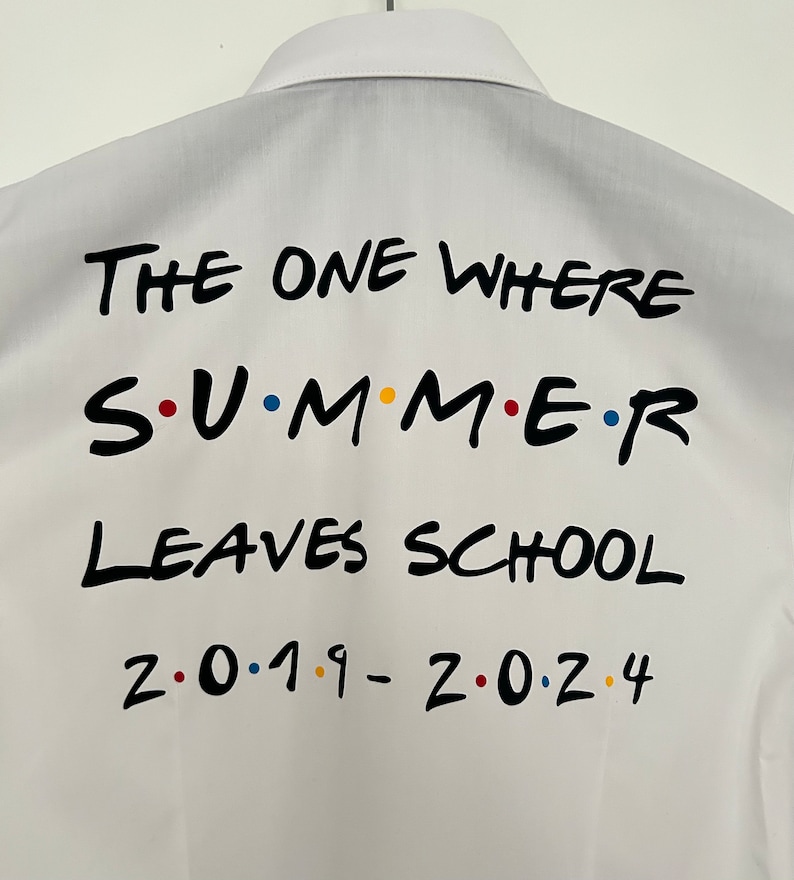 SCHOOL LEAVERS SHIRT ,friends, Keepsake , Glitter , Personalised ...