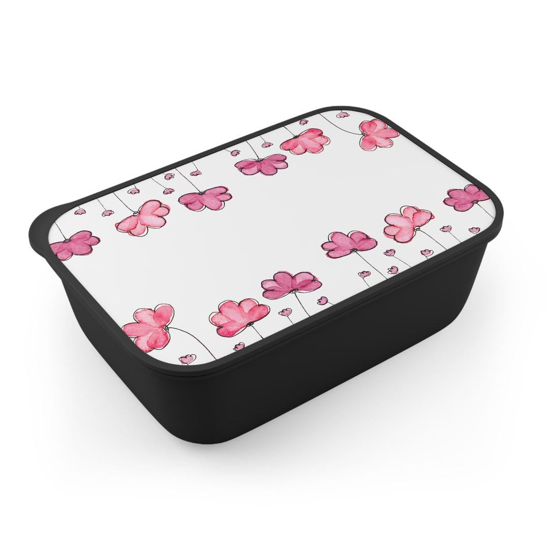 Floral PLA Bento Box With Utensils - Eco-friendly Lunch Container - Etsy