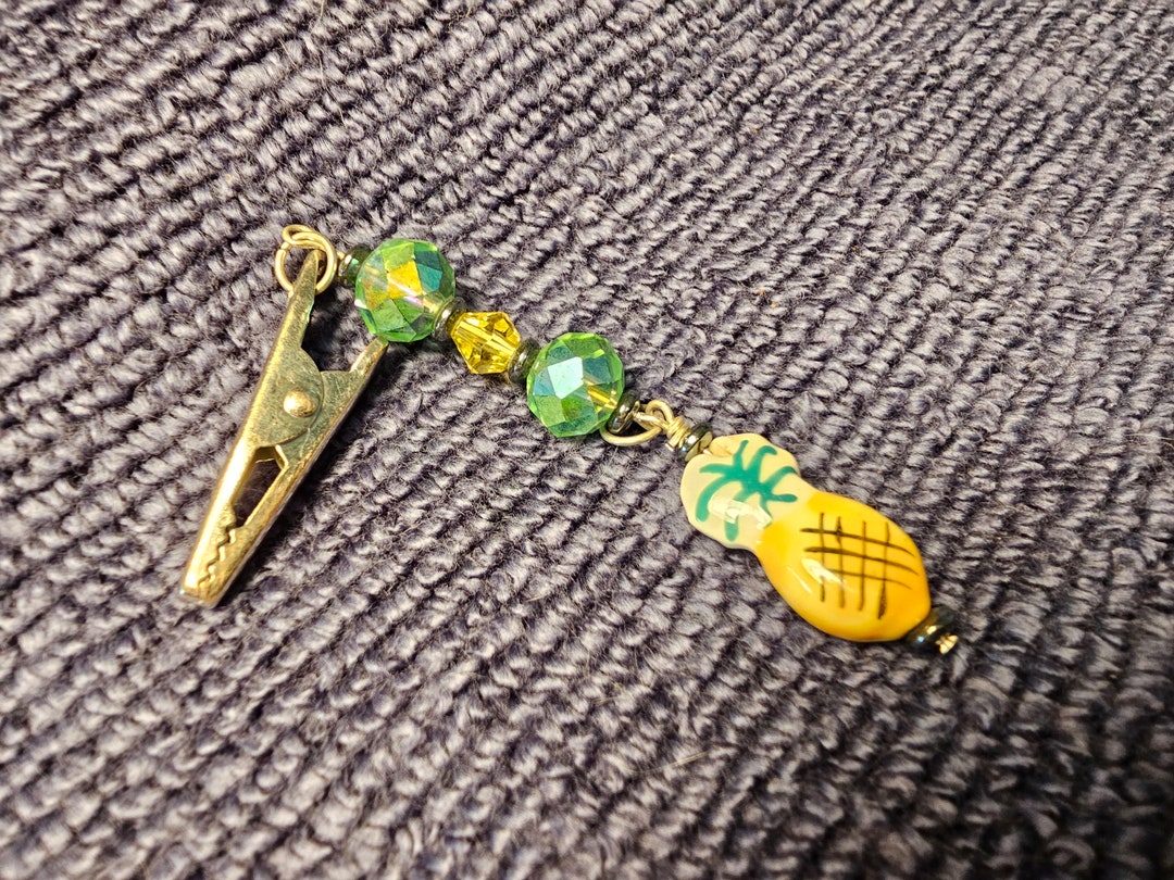 Pineapple With Green Beads Alligator Clip - Etsy