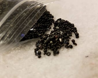 Bugle Beads Shiny Black, Black Bugle Beads, Fancy Beads, Preciosa Brand ...