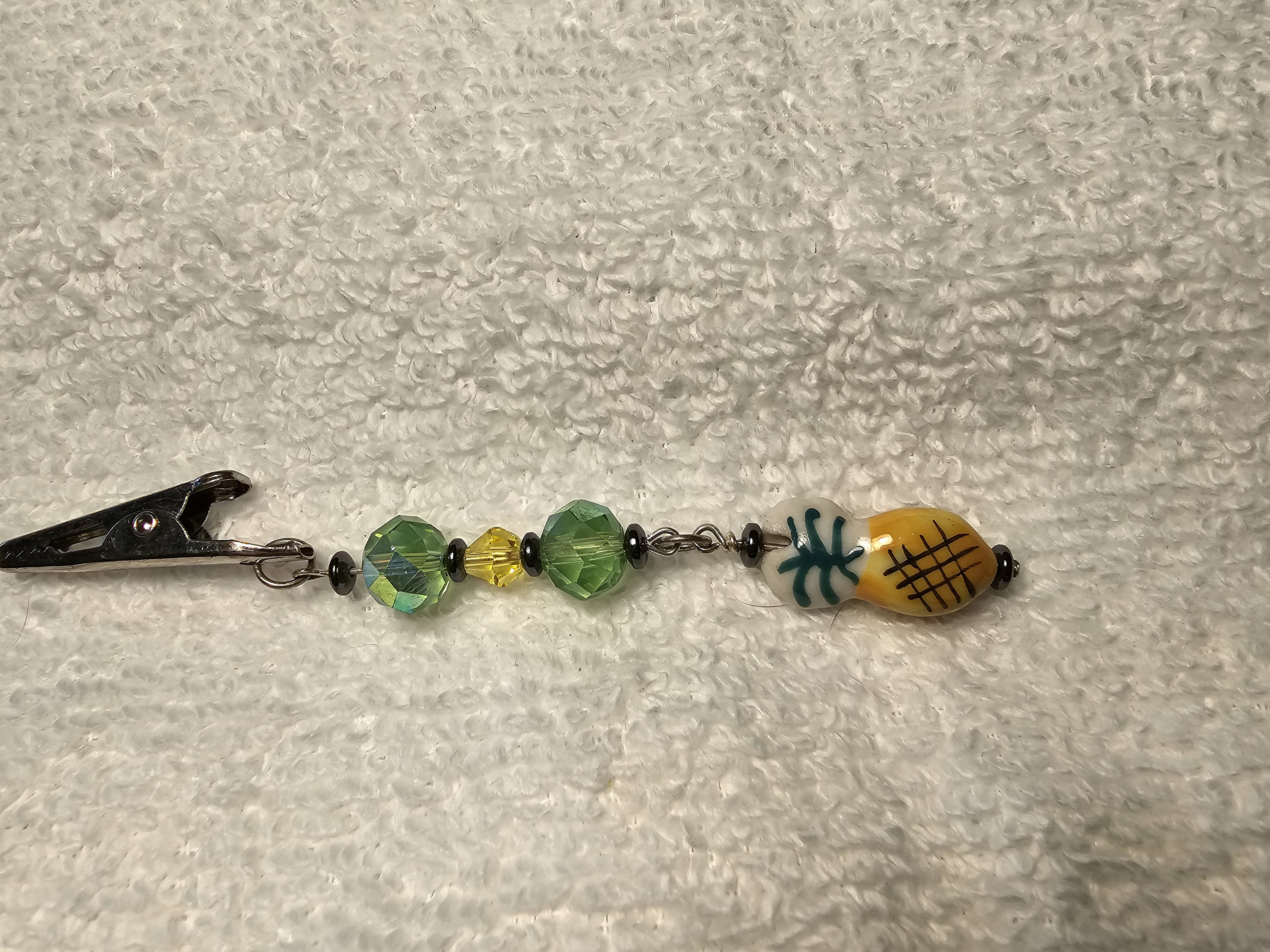 Pineapple With Green Beads Alligator Clip - Etsy
