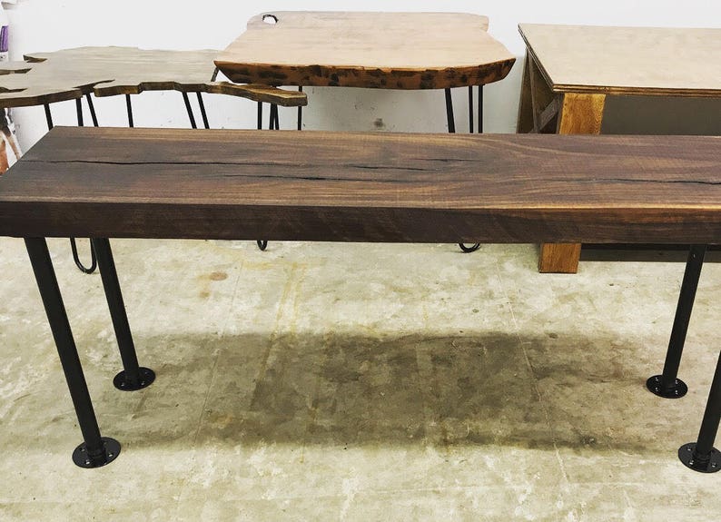 Black Walnut Live Edge Entryway Bench - Etsy