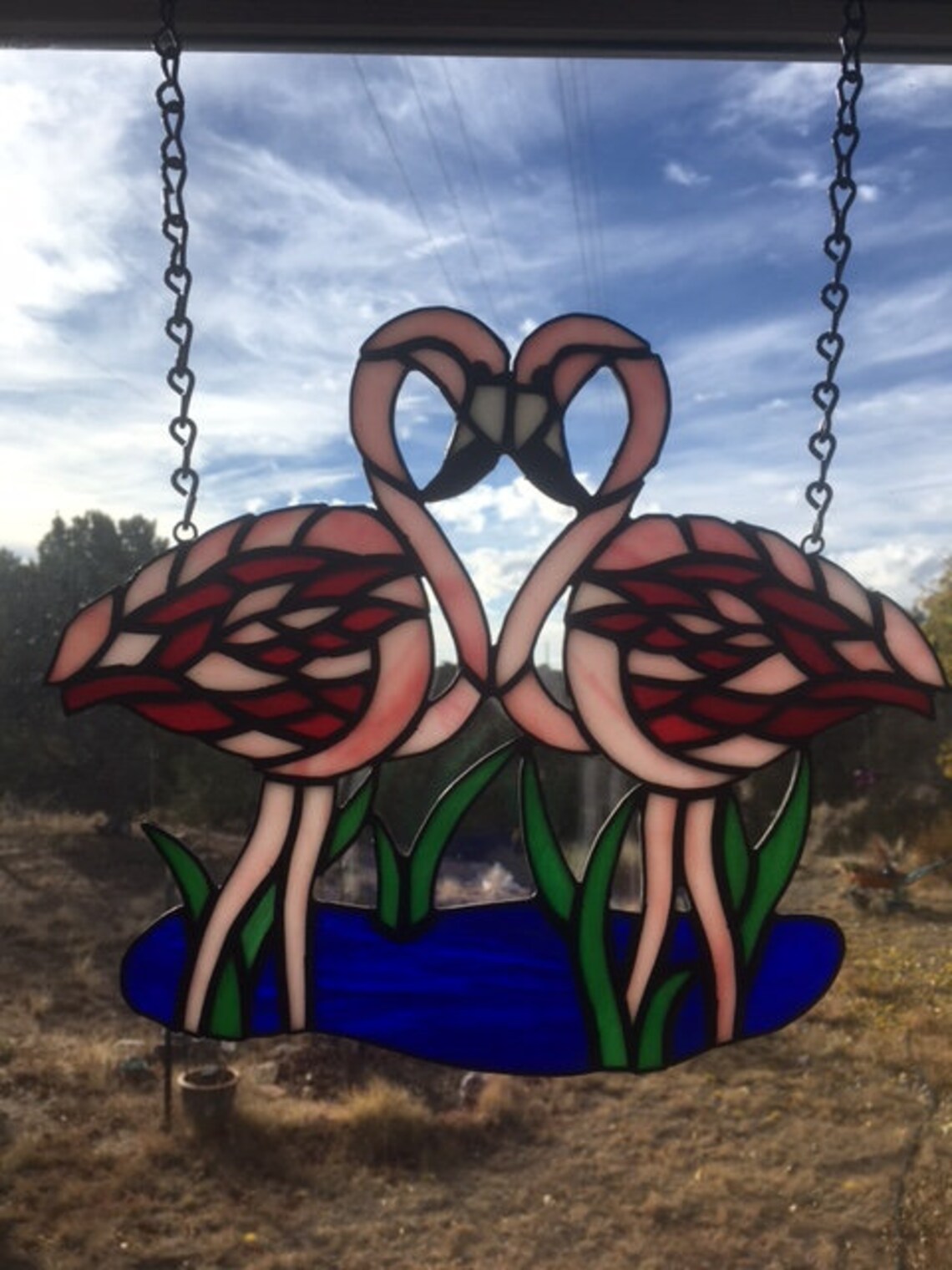 Stained Glass Flamingo Pair - Etsy