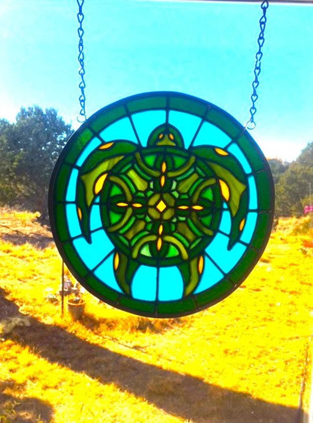 Stained Glass Turtle Stained Glass Animal Stained Glass Panel ...