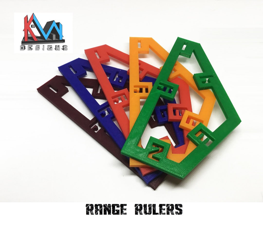 3D Printed - Range Ruler Tactical Template - (warhammer 40k, Age of ...