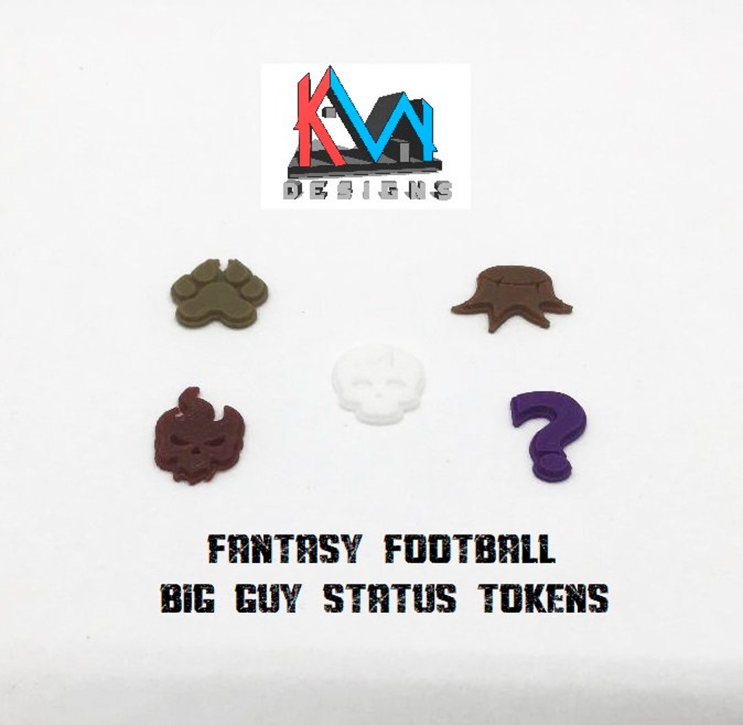 3D Printed Fantasy Football Big Guy Status Tokens blood Bowl - Etsy