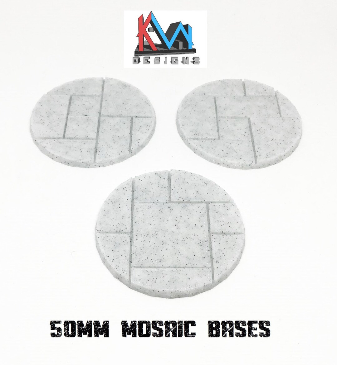 3D Printed - 50mm Mosaic Stone Tile Bases - Set of (3) - Etsy