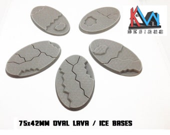 3D Printed Biker Scenic Lava / Ice Bases Set of 5 Bases - Etsy