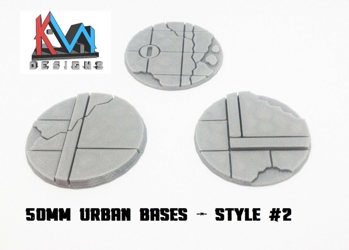 3D Printed 50mm Scenic Urban City Street Bases Sets of 3 | Etsy