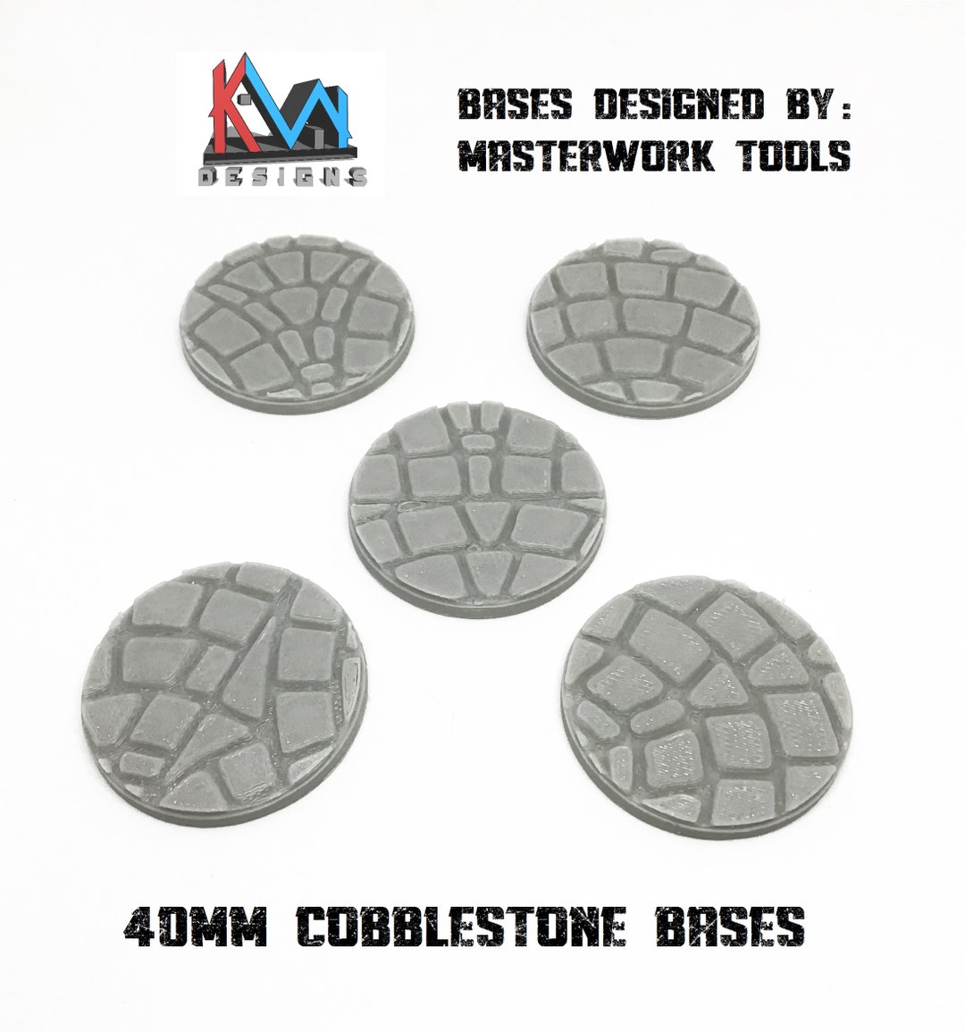 3D Printed - 40mm Scenic Cobblestone Bases - Set of (5) - Etsy