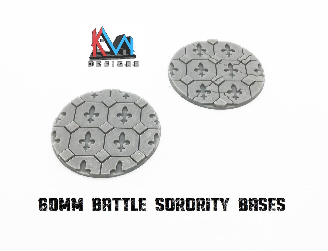 3D Printed - 60mm Scenic Battle Sorority Base - (2) Different Styles - Etsy