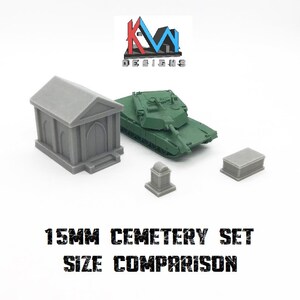 3D Printed – 15mm (1:100) Scale Cemetery Graveyard Set (mausoleum ...