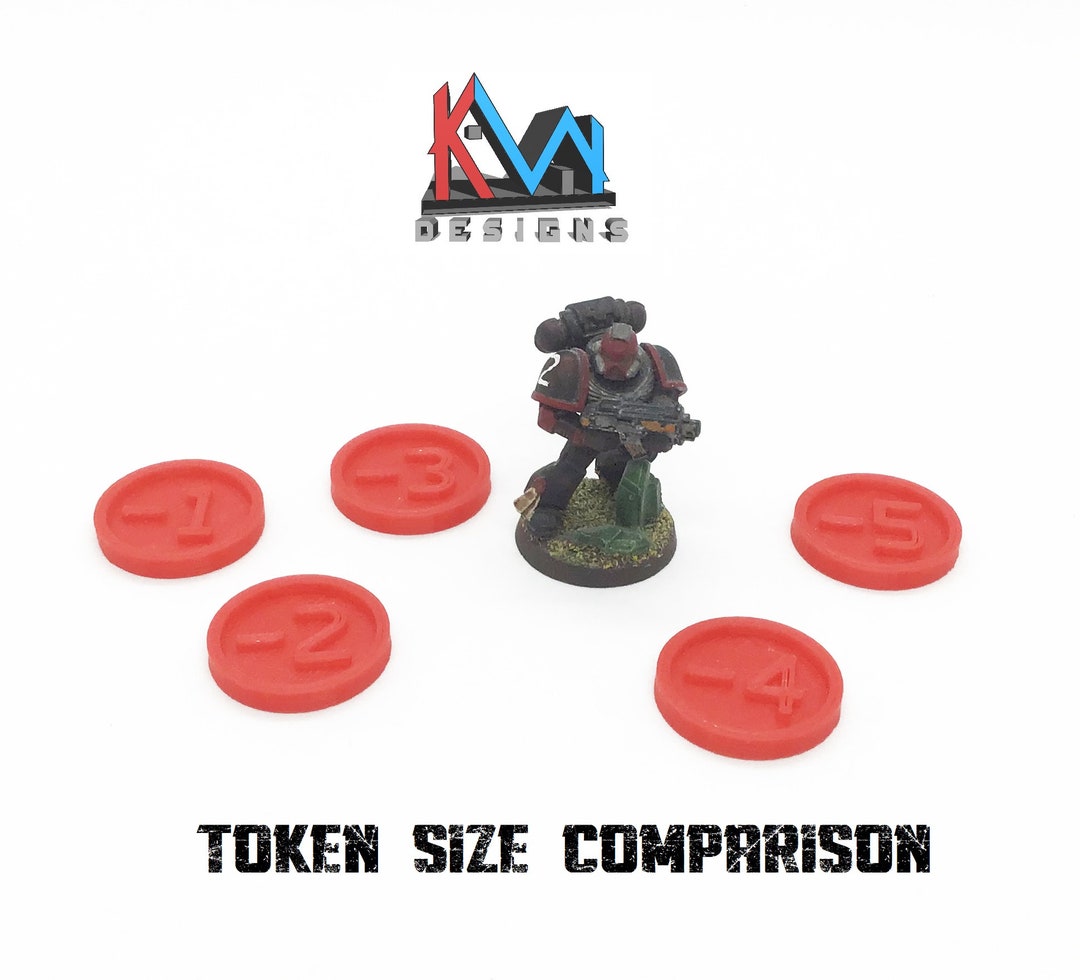 3D Printed Negative Modifier Tokens - Etsy