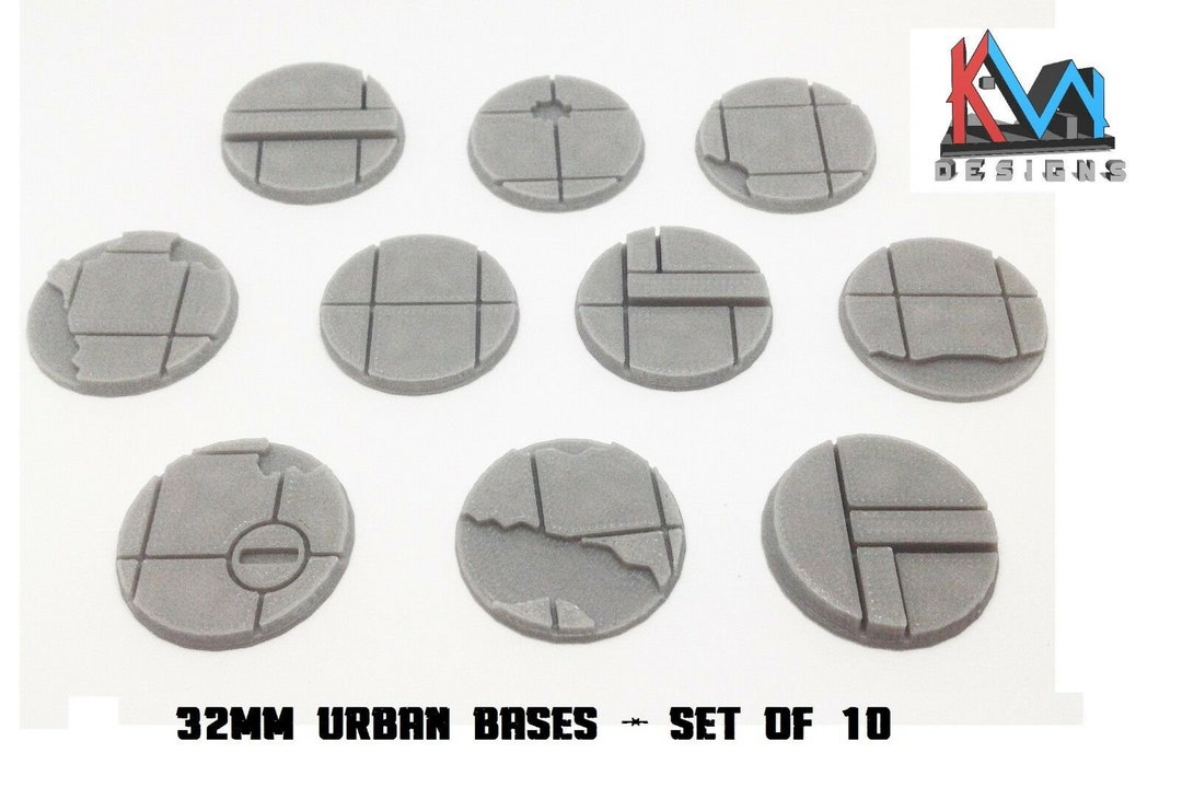 3D Printed - 32mm Scenic Urban City Street Bases - Set of (10) Bases - Etsy