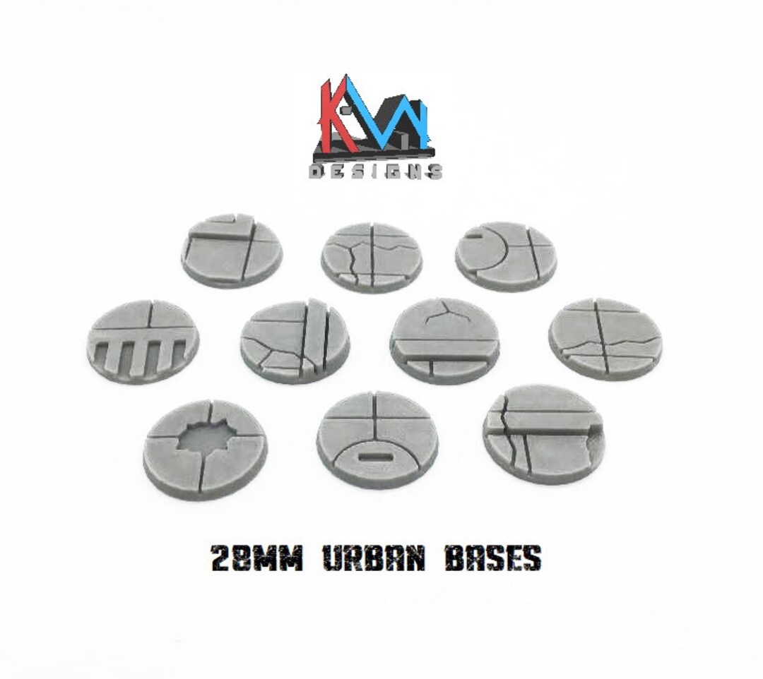 3D Printed - 28mm Scenic Urban City Street Bases - Set of 10 Bases - Etsy