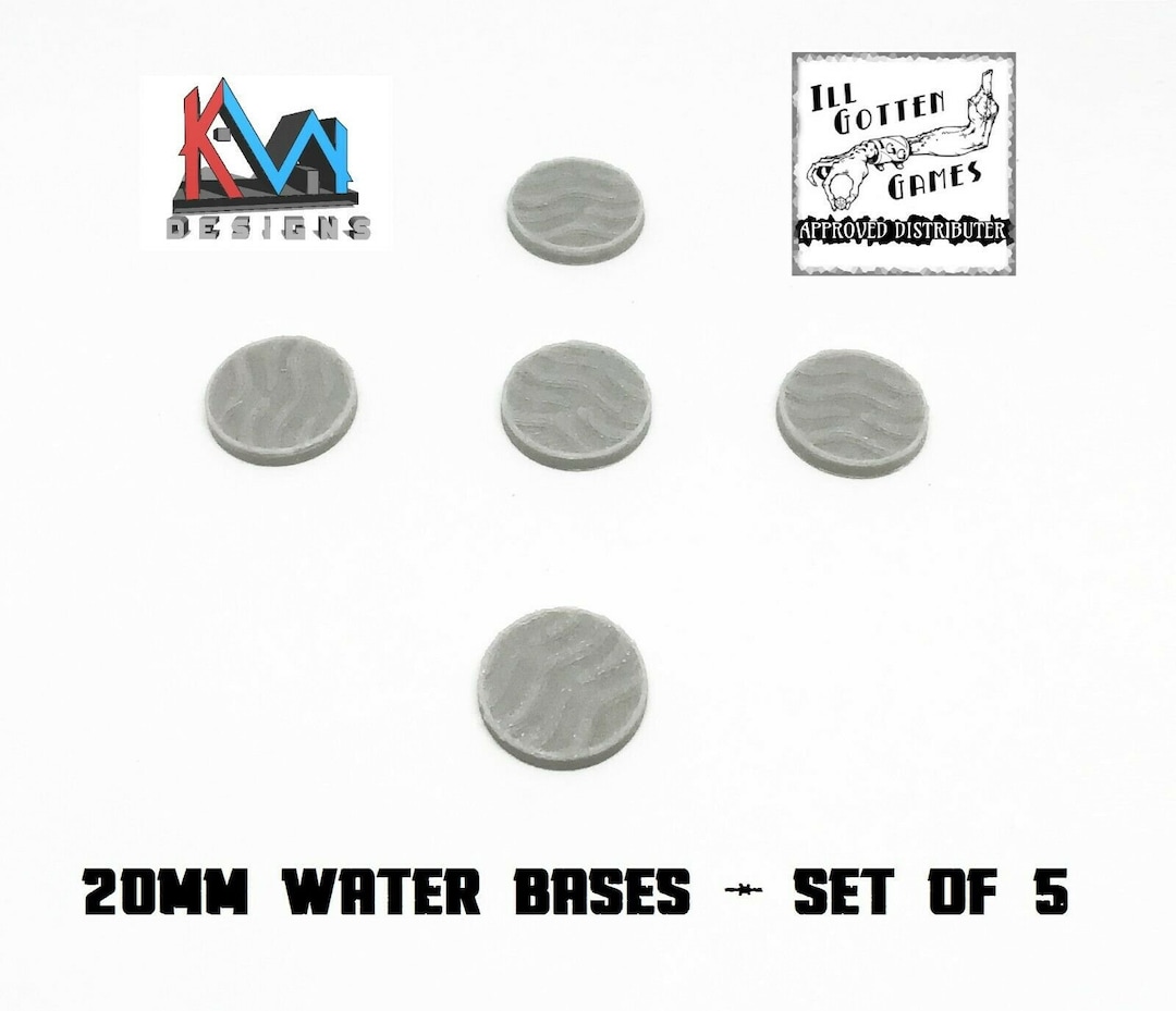 3D Printed - 20mm Water Themed Bases - Set of 5 Bases - Etsy