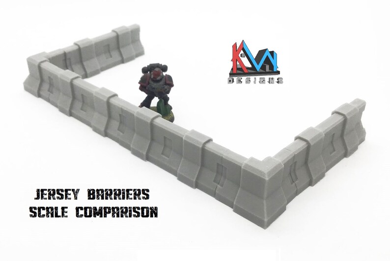 3D Printed - Jersey Barriers - (warhammer 40K, Kill Team Arena ...