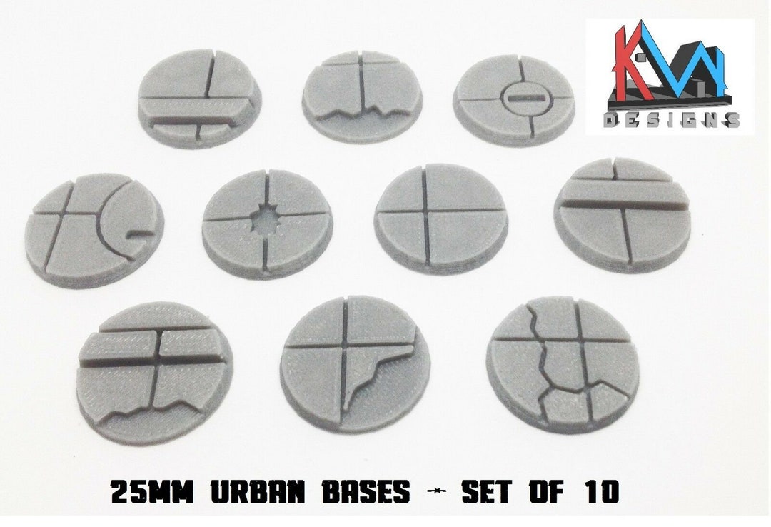 3D Printed - 25mm Scenic Urban City Street Bases - Sets of 10 Bases - Etsy