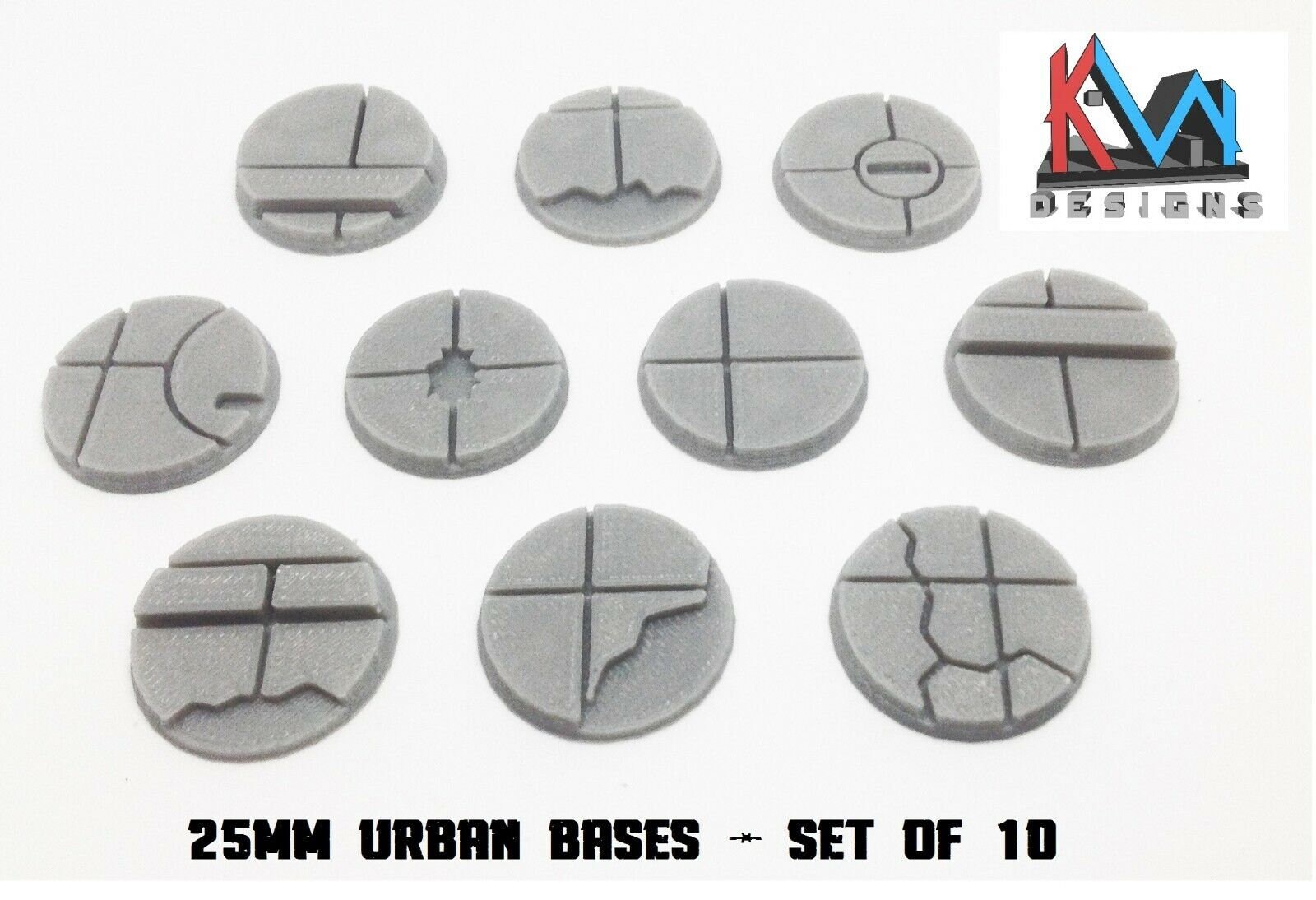 3D Printed - 25mm Scenic Urban City Street Bases - Sets of 10 Bases - Etsy