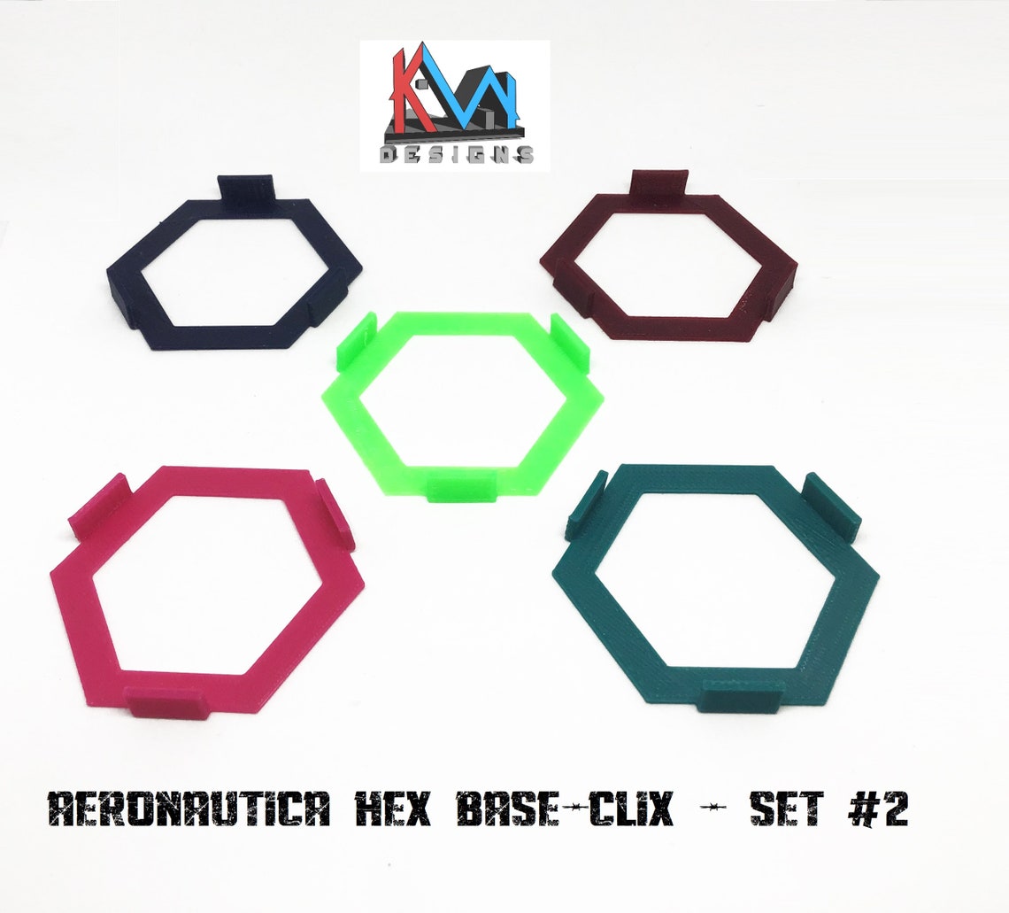 3D Printed- Aeronautic Base-clix (set of 5) - Squad Markers for Bases ...