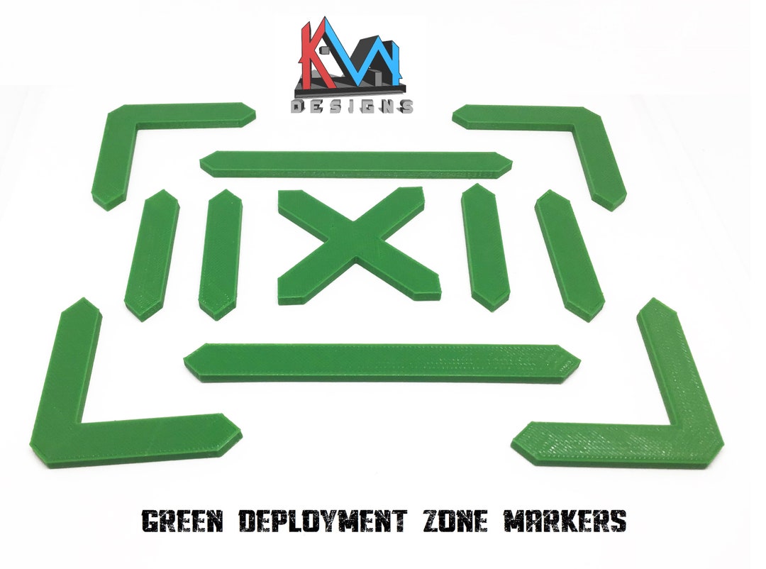 3D Printed - Deployment Zone Markers - (green, Blue, Red, Orange, Teal ...