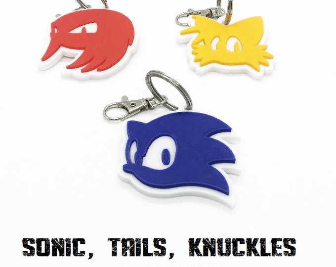 3D Printed - Sonic, Tails, Knuckles Keychains - Etsy