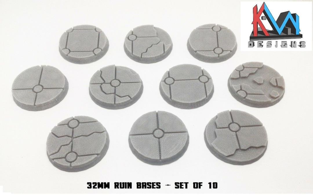 3D Printed - 32mm Ancient Temple Ruin Bases - Set of 10 - Etsy