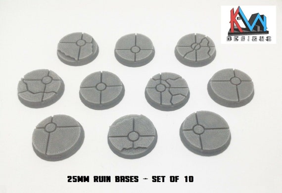 3D Printed 25mm Ancient Temple Ruin Bases Set of 10 - Etsy
