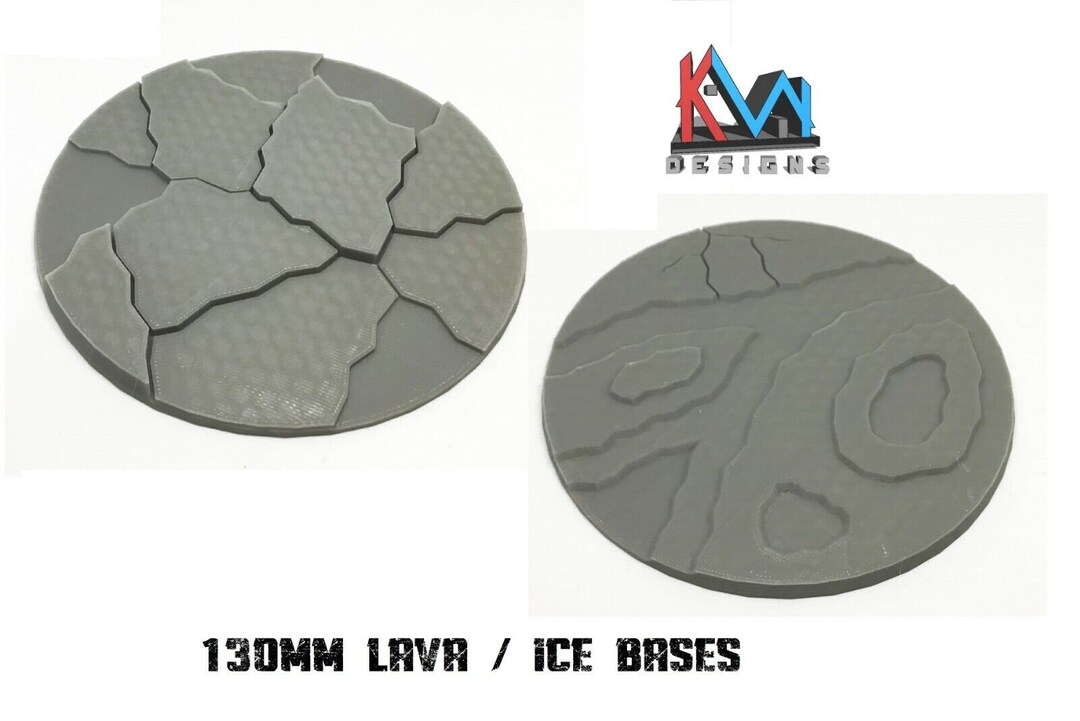 3D Printed - 130mm Scenic Lava / Ice Bases - 2 Styles - Etsy