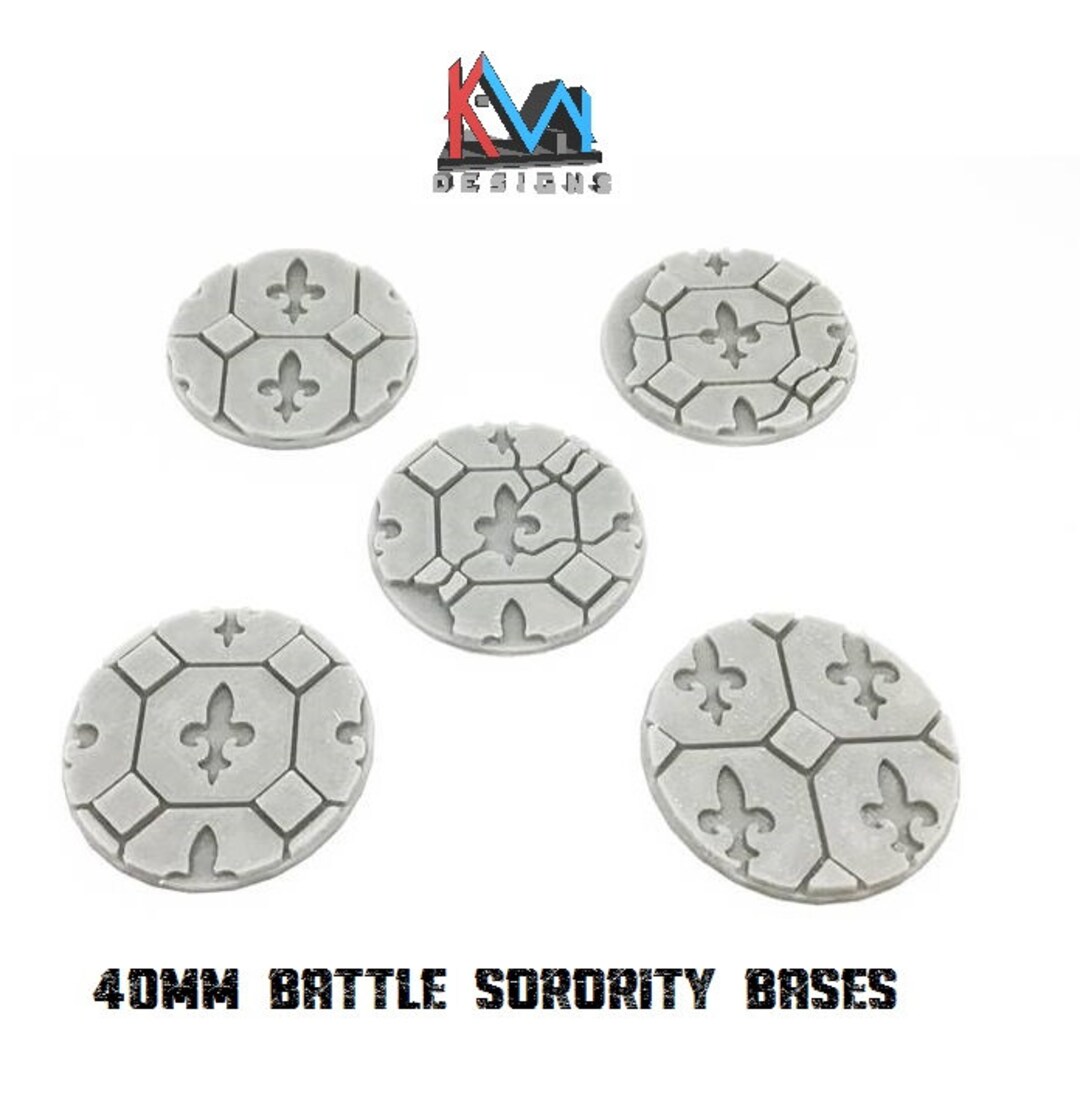 3D Printed - 40mm Scenic Battle Sorority Bases - Set of (5) - Etsy