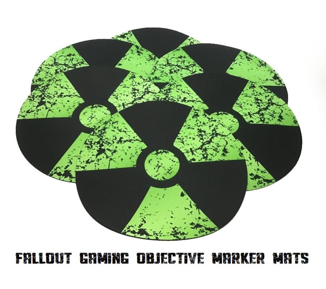 Set of 6 Fallout Gaming Neoprene Objective Marker Mats 7.5 warhammer ...