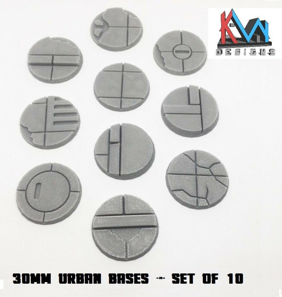 3D Printed - 30mm Scenic Urban City Street Bases - Set of 10 Bases - Etsy