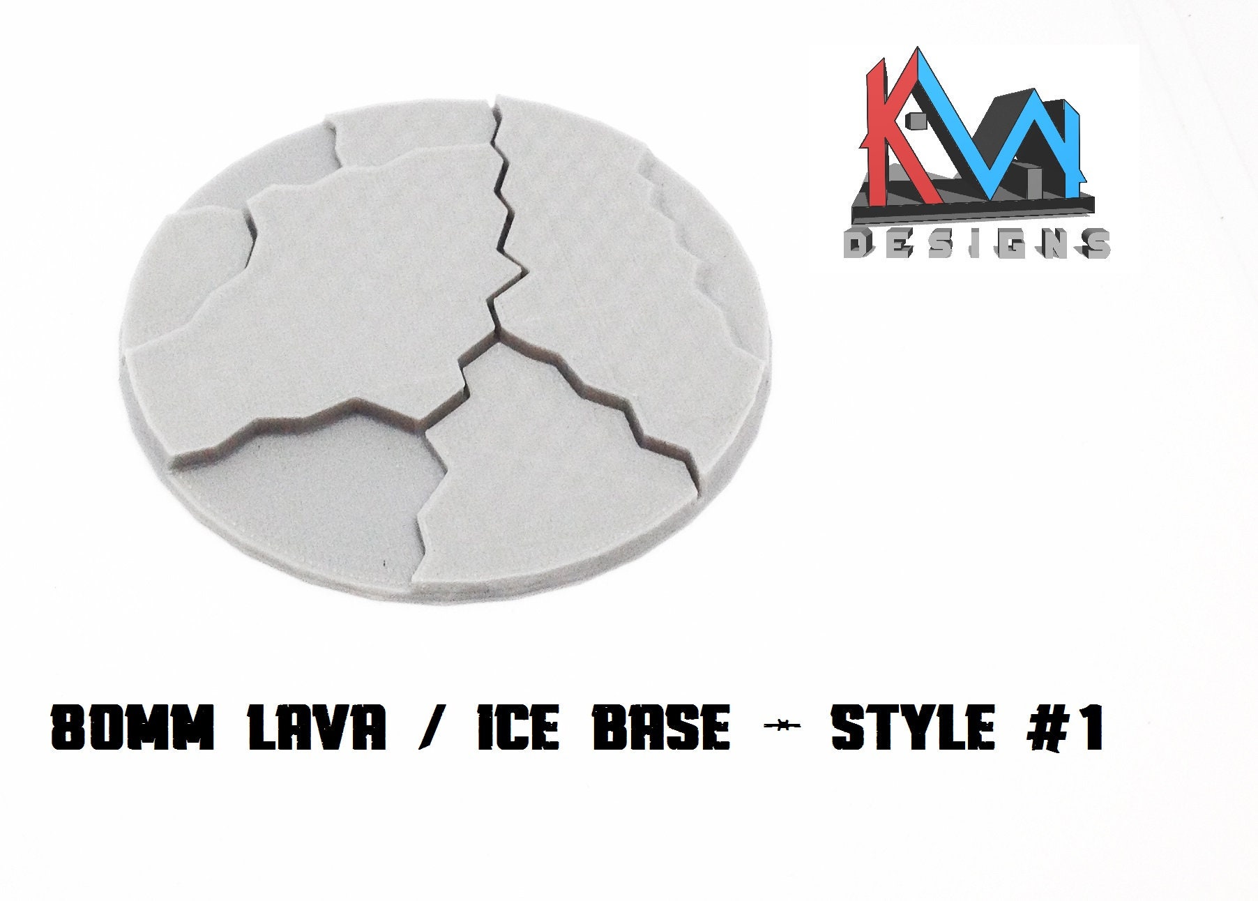 3D Printed - 80mm Scenic Lava / Ice Bases - 2 Styles - Etsy