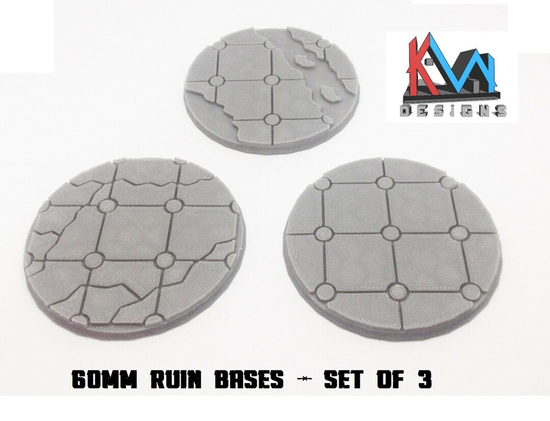 3D Printed - 60mm Ancient Temple Ruin Bases (set of 3) - Etsy