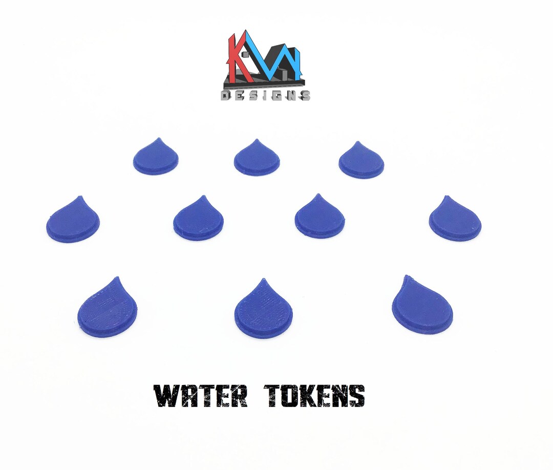 3D Printed - Water Tokens / Markers - Etsy