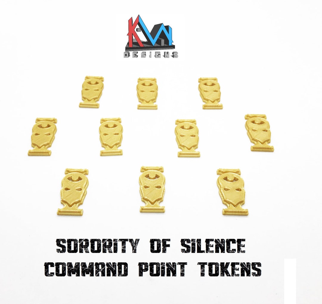 3D Printed - 40k Sorority of Silence Command Point Tokens (set of 10 ...