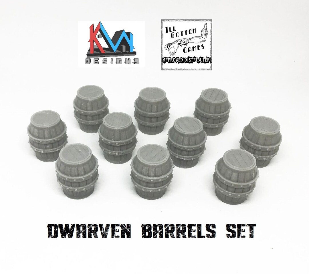 3D Printed - Dwarven Barrels (set of 10) - Etsy