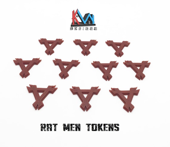 3D Printed Fantasy Rat Men Command Point Tokens set of 10 - Etsy