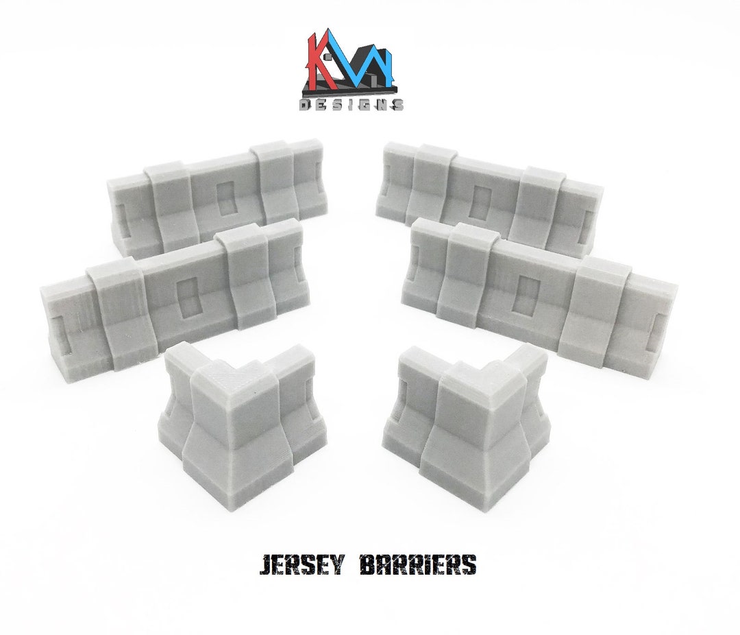 3D Printed - Jersey Barriers - (warhammer 40K, Kill Team Arena ...