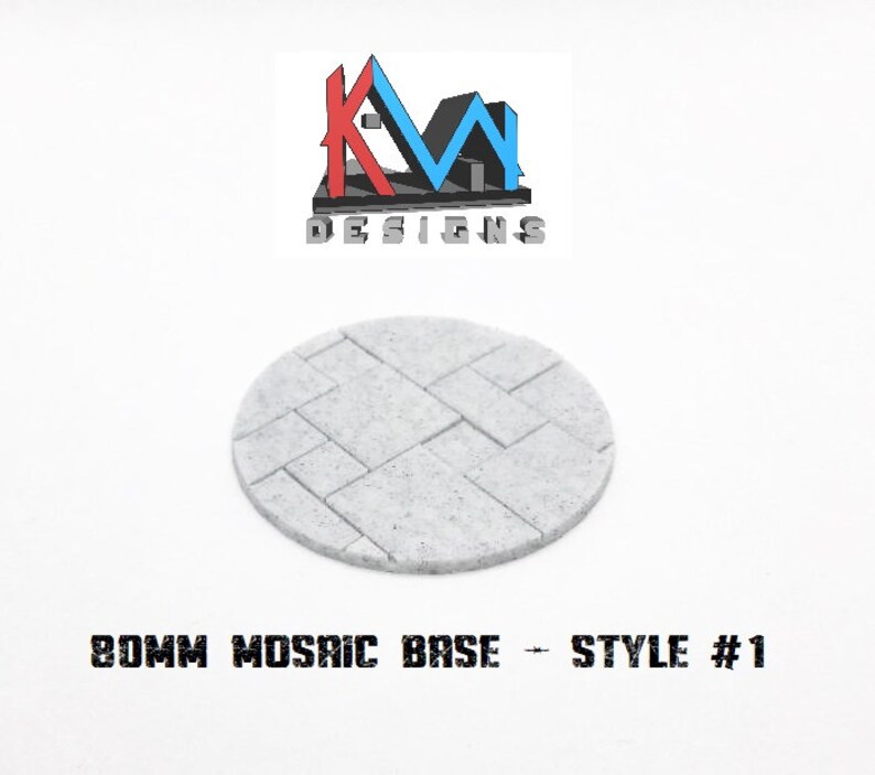 3D Printed - 80mm Mosaic Stone Tile Bases Style Bases - 2 Styles - Etsy