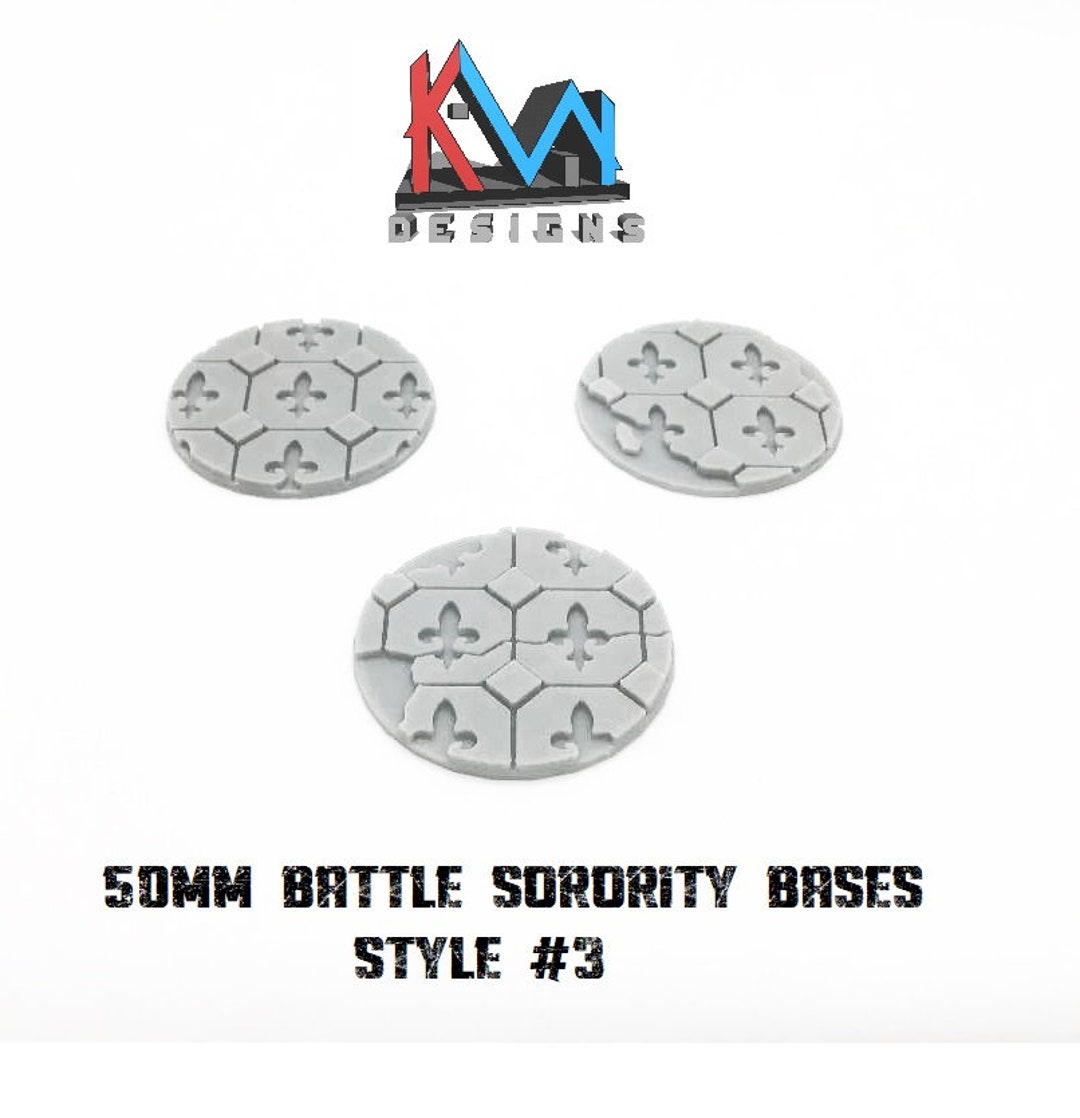 3D Printed - 50mm Scenic Battle Sorority Bases - Style #3 - Set of (3 ...