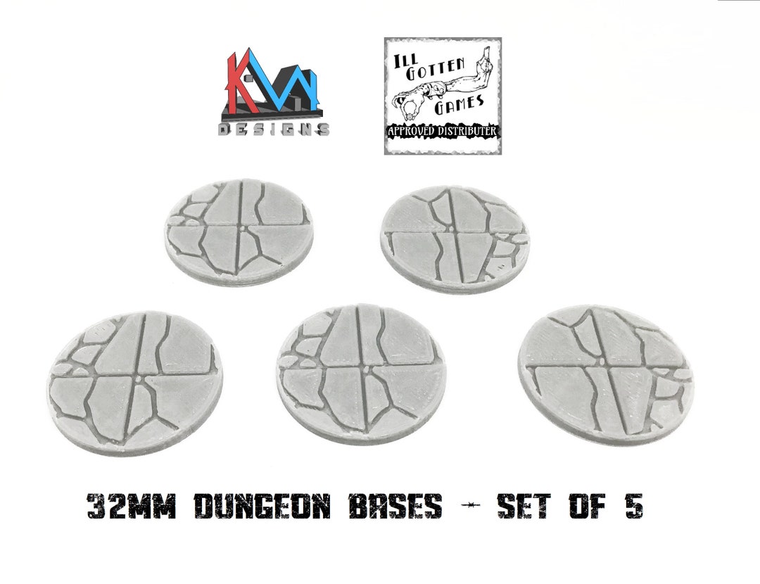 3D Printed - 32mm Dungeon Bases - Set of 5 Bases - Etsy