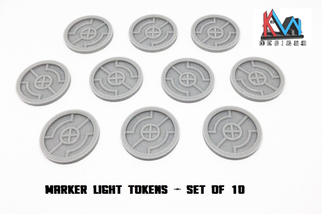 3D Printed - Xeno Marker Light Tokens (sets of 5 & 10 Tokens) - Etsy