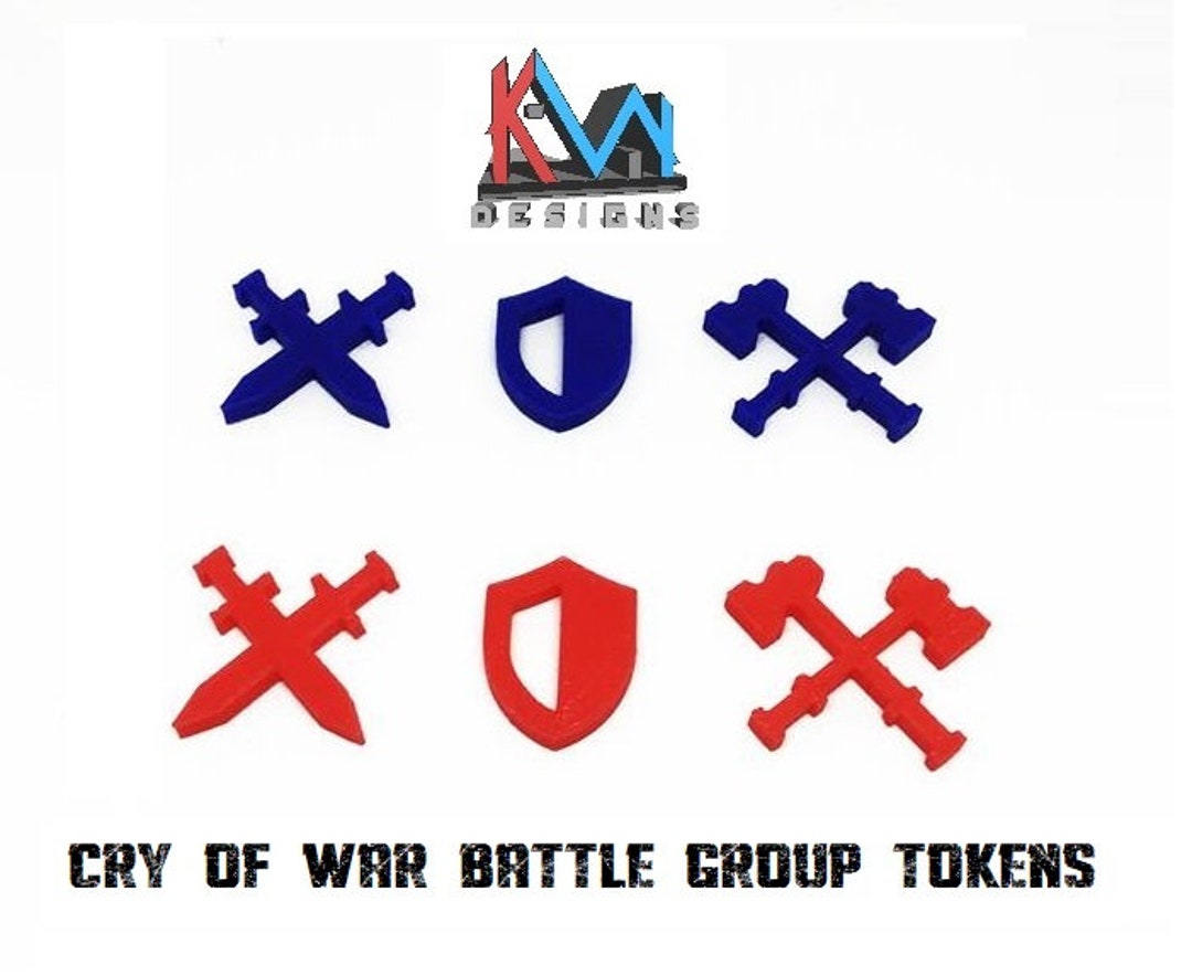 3D Printed Cry of War Battle Group Tokens dagger, Hammer, Shield - Etsy