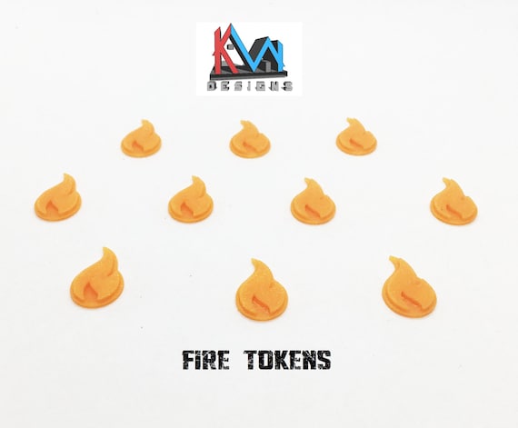 3D Printed Fire Tokens / Markers - Etsy