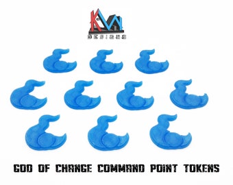 3D Printed 40k Chaos God of Blood Command Point Tokens set of 10 - Etsy