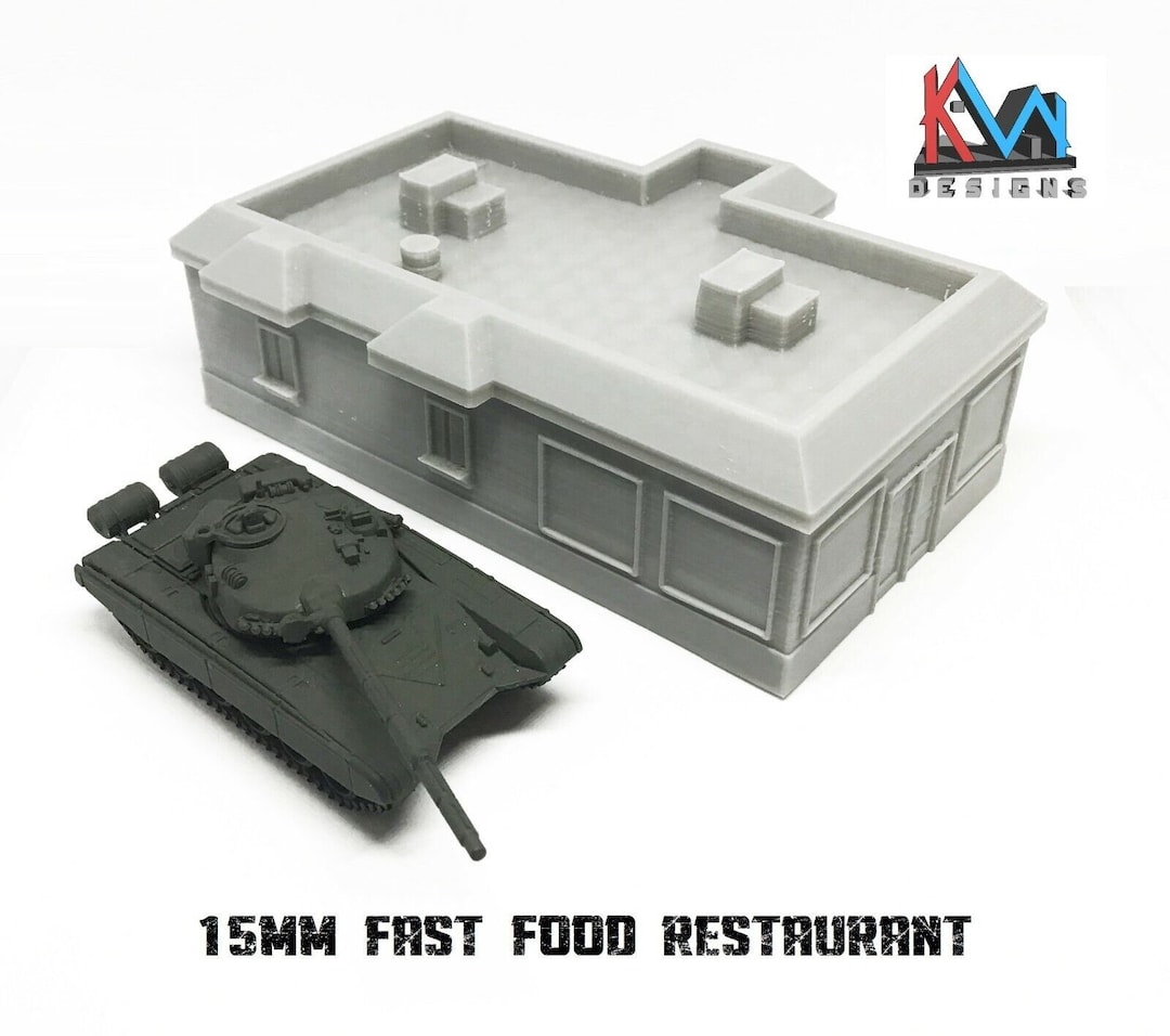 3D Printed – 15mm (1:100) Scale Fast Food Restaurant - Etsy