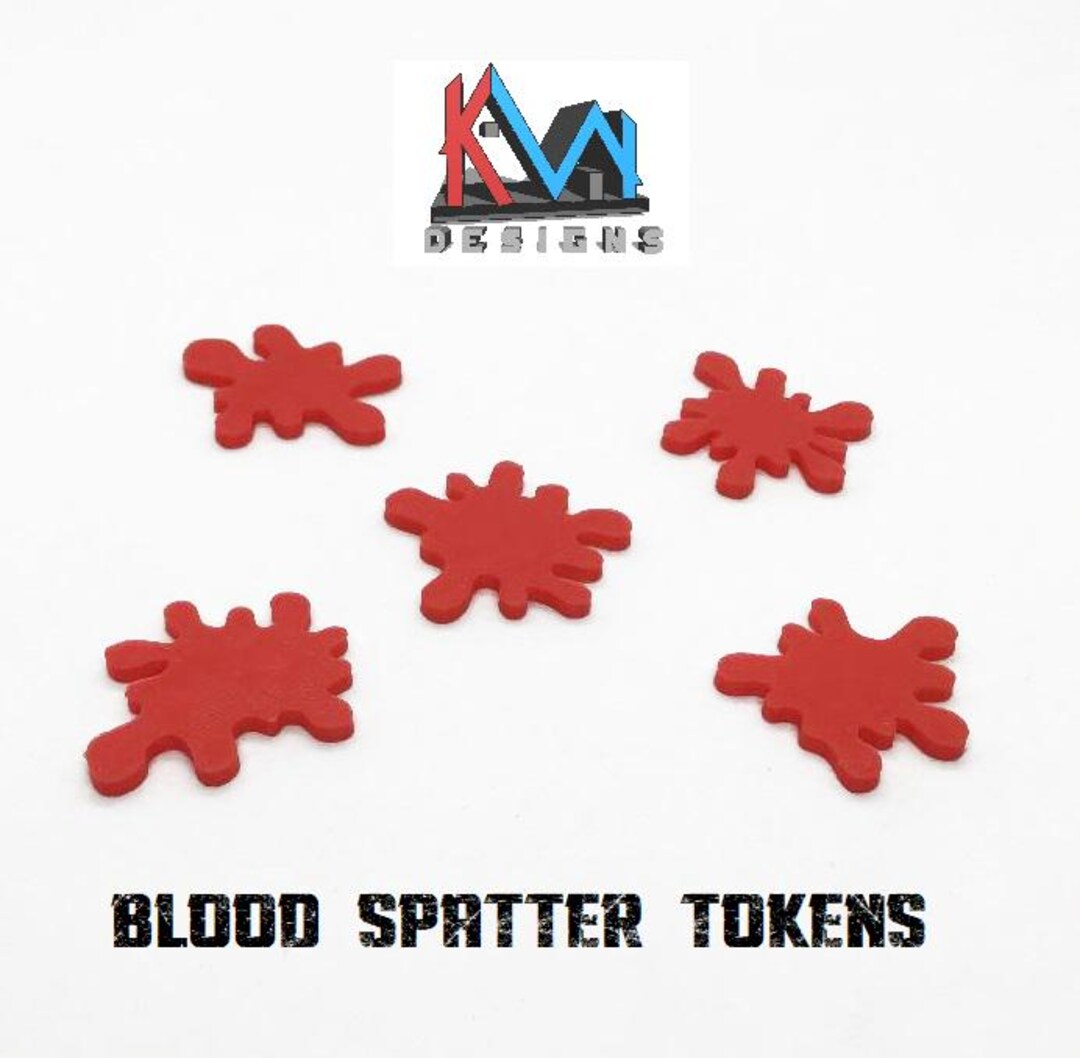 3D Printed - Blood Spatter Tokens (set of 5) - Etsy