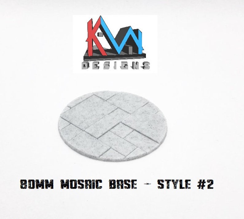 3D Printed - 80mm Mosaic Stone Tile Bases Style Bases - 2 Styles - Etsy
